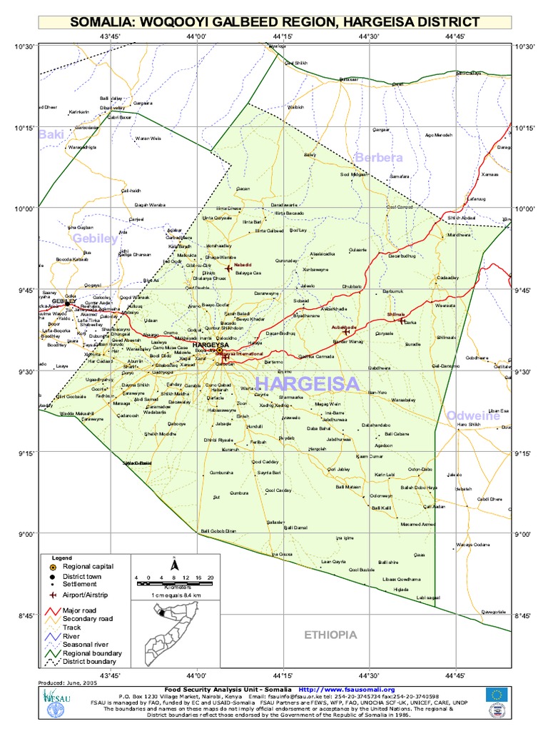 Hargeisa Districts and Neighborhoods Map | PDF