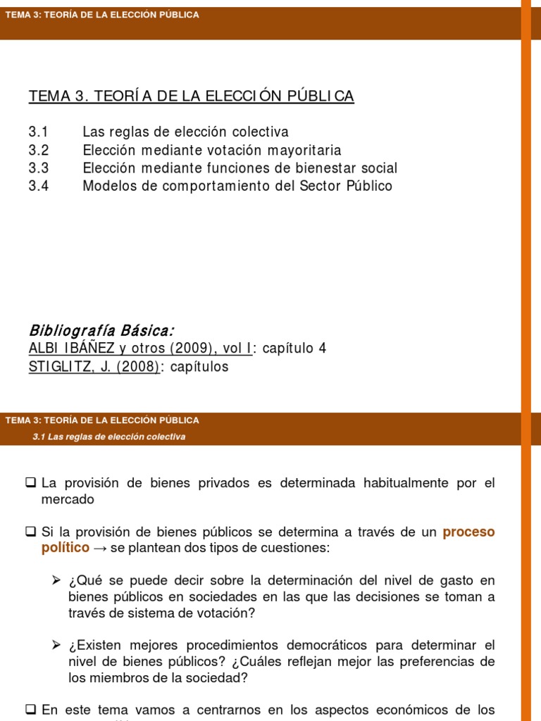 Tema 3 Teoria de La Elección Pública PDF | PDF | Elección pública ...