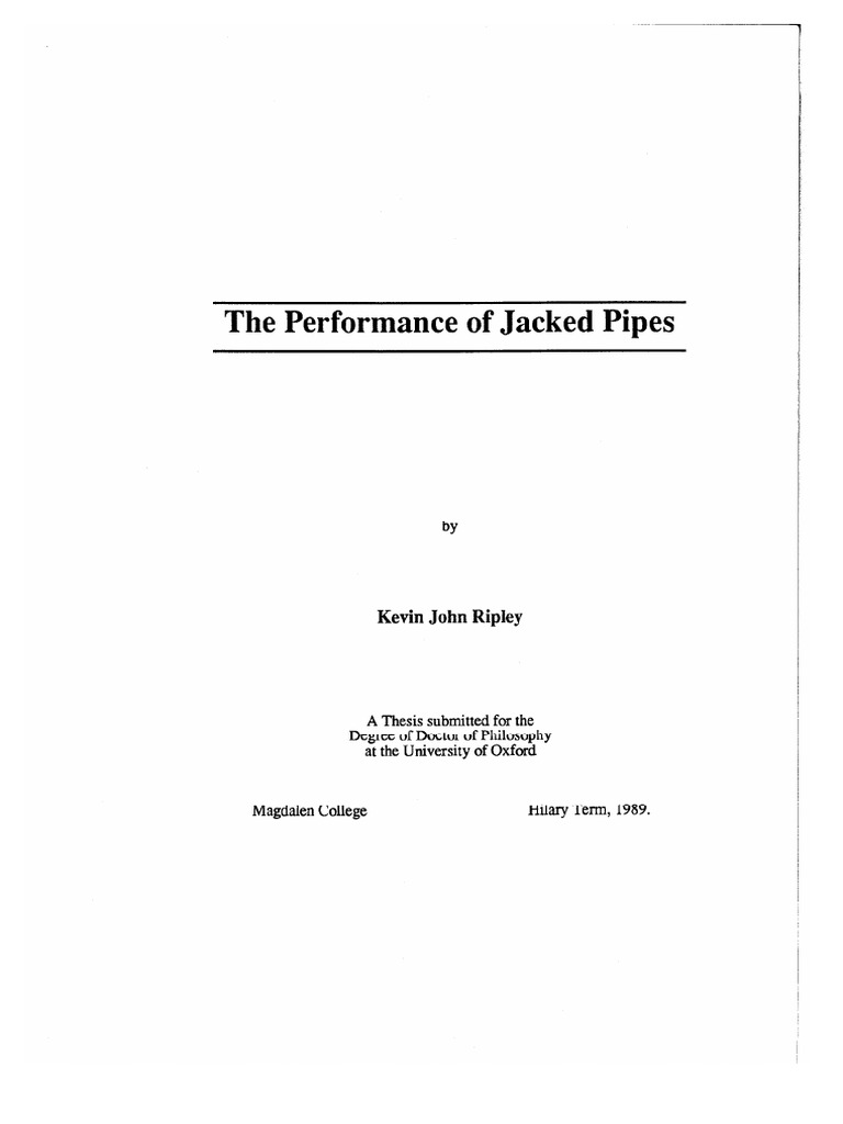 Performance of Jacking Pipes | PDF