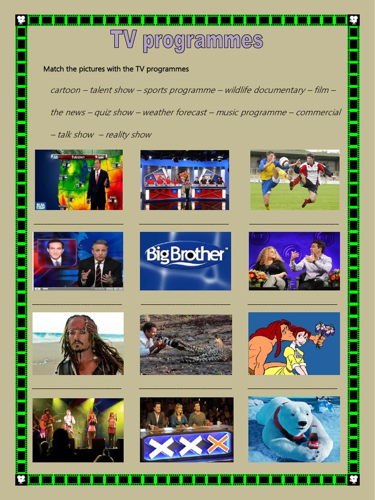 TV Programmes Classroom Posters Flashcards Fun Activities Games - 26278 ...