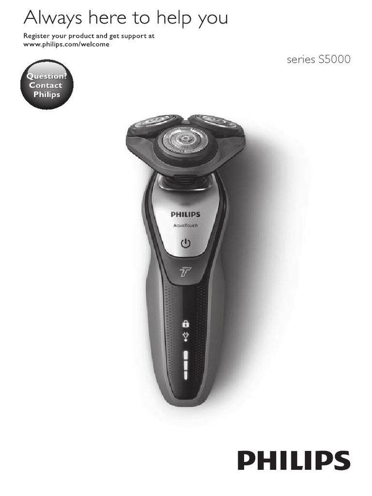Philips S5000 Shaver User Manual | PDF | Shaving | Battery (Electricity)