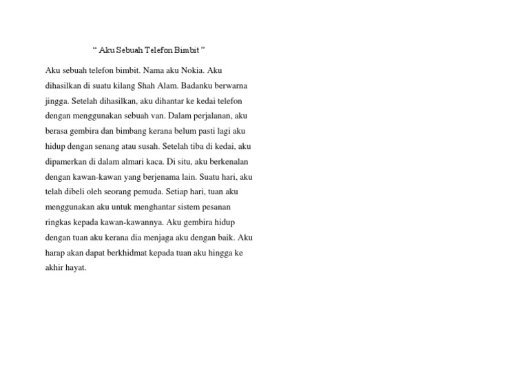 Aku Sebuah Telefon Bimbit Pdf