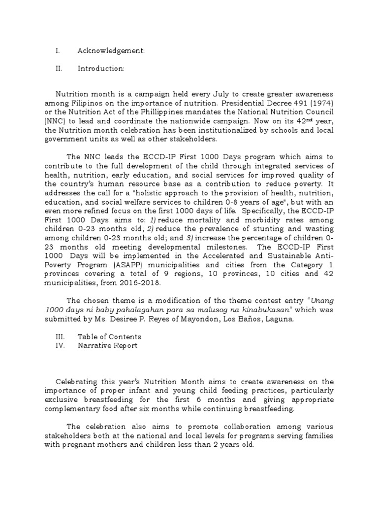 narrative report.docx | Public Health | Health Sciences