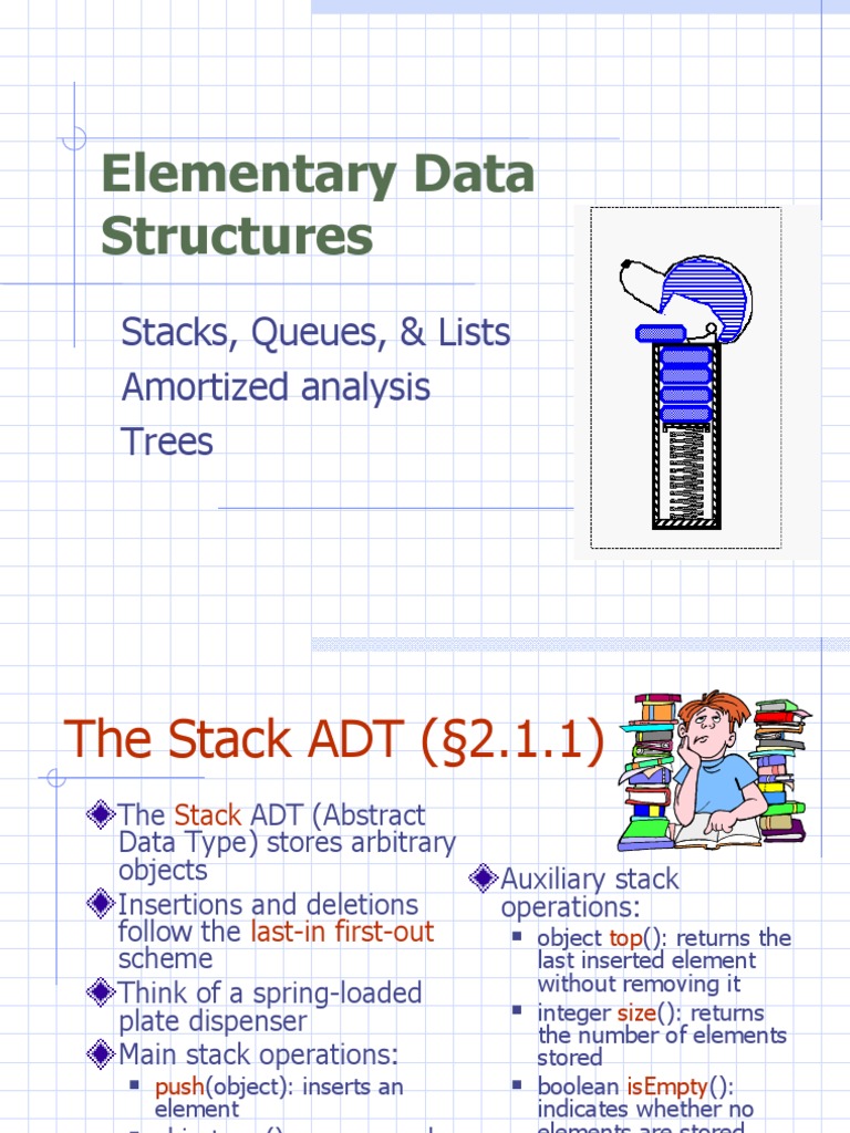 Elementary Data Structures - Stacks, Queues, & Lists, Amortized Analysis Trees | PDF | Queue ...