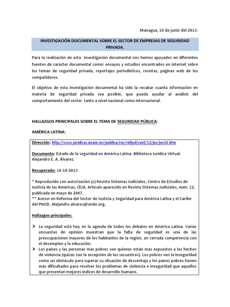 Ejemplo de Investigación Documental | PDF | Policía | America latina