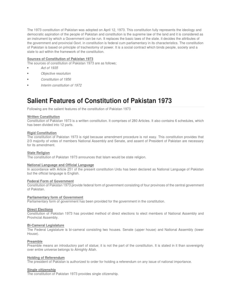The 1973 Constitution of Pakistan Was Adopted on April 12 | Parliament ...