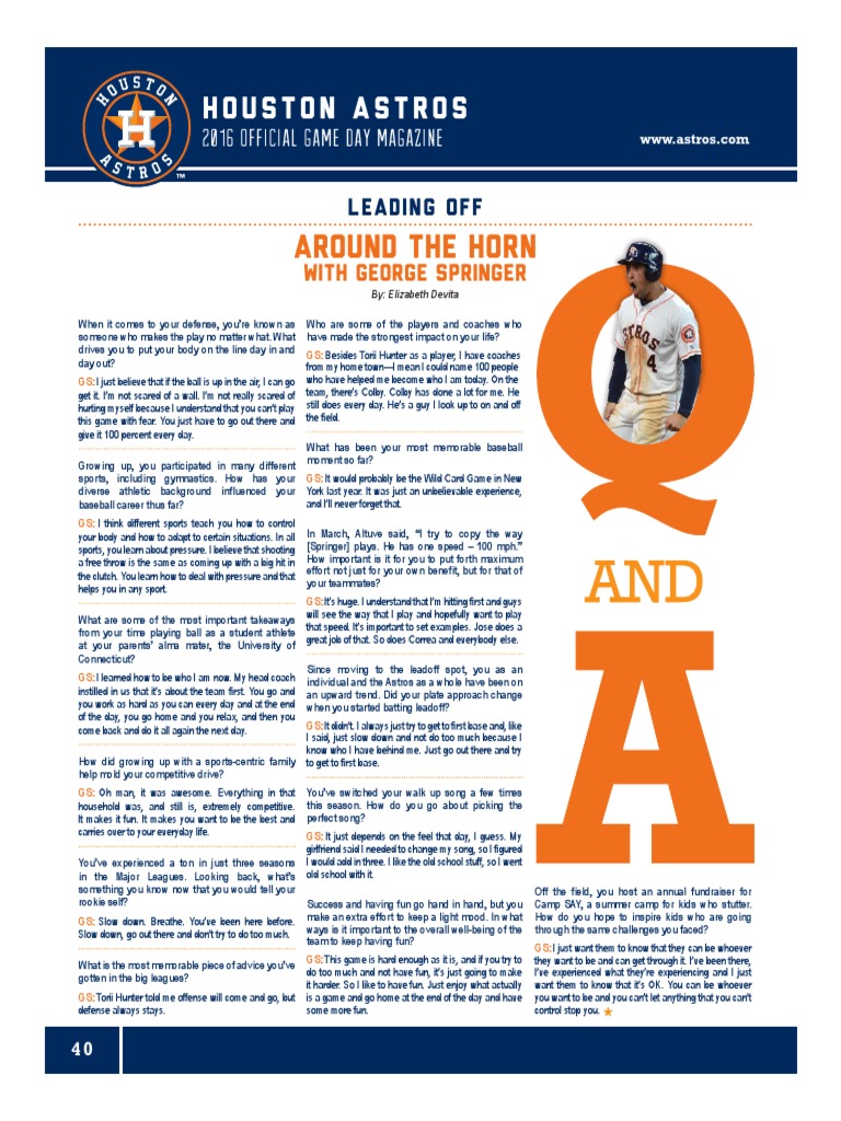 Game Day Magazine - Leading Off | PDF | Ball And Bat Games | Team Sports