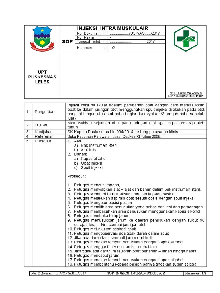 Sop Injeksi Im | PDF
