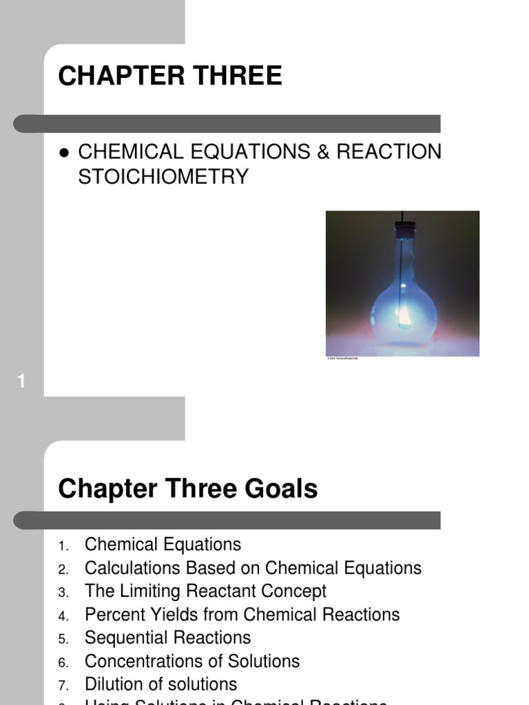 CHAPTER 03 Chemical Equation and Reaction Stoichiometry | PDF ...