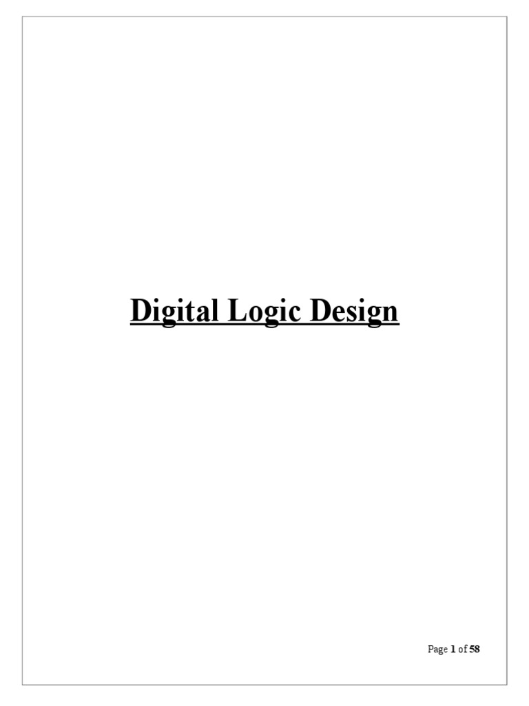 Digital Logic Design Notes | PDF | Logic Gate | Digital Electronics