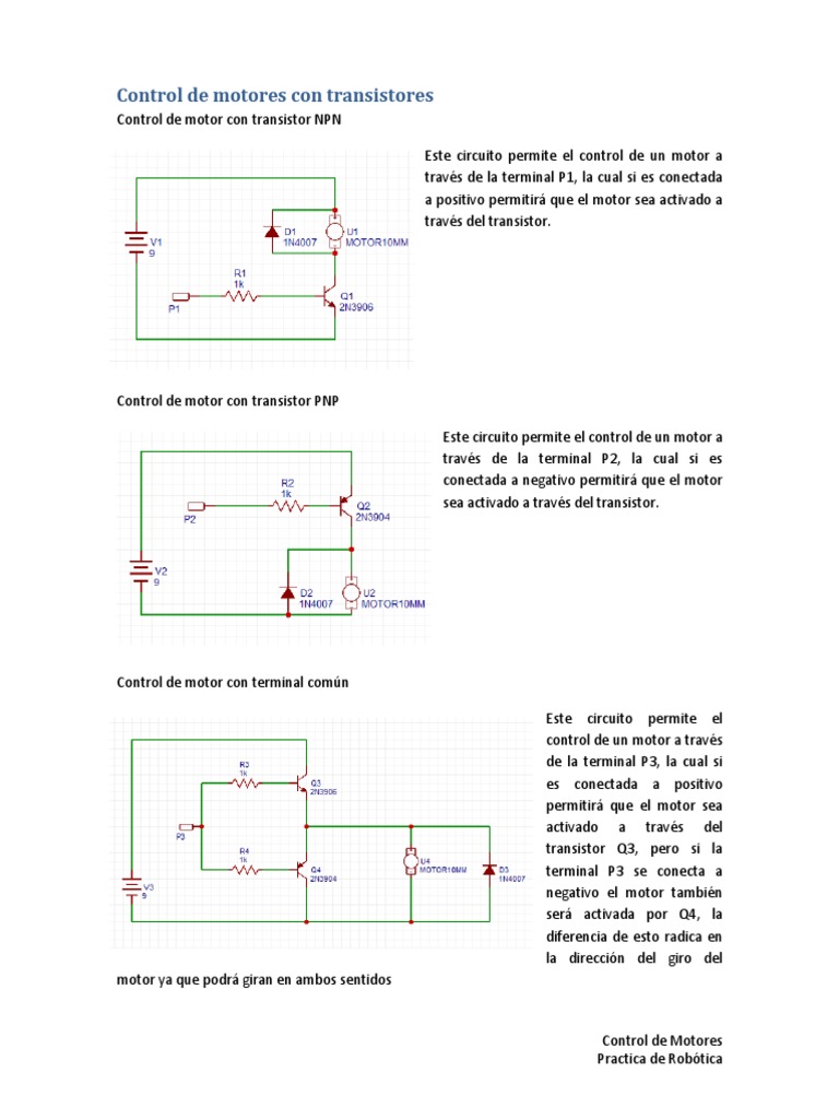 Control de Motores Con Transistores | PDF | Transistor | Transistor de ...