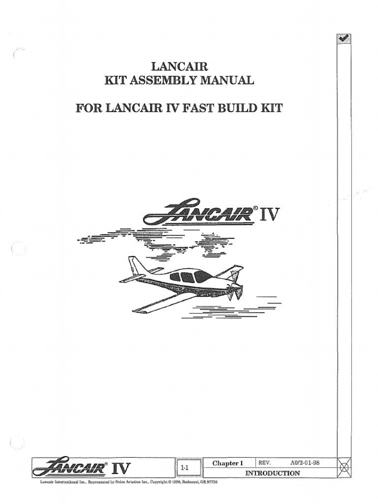 Lancair IV-P Build Manual | PDF | Homebuilt Aircraft | Experimental ...