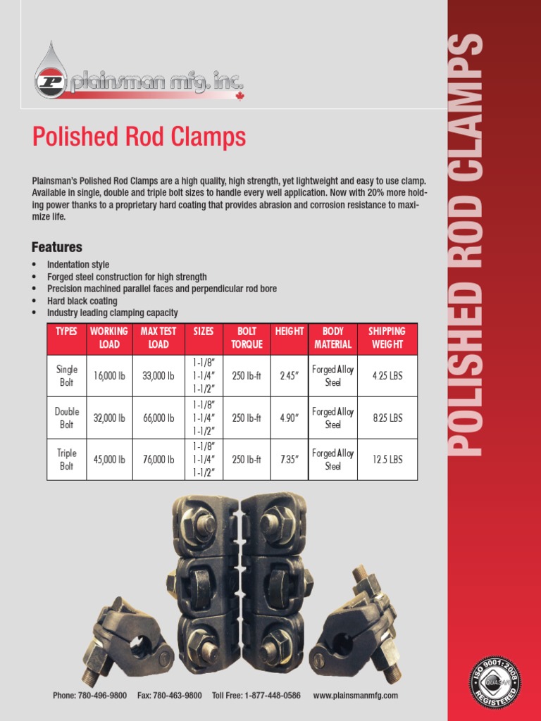 Polished Rod Clamp Brochure Rev5 | PDF | Forging | Screw