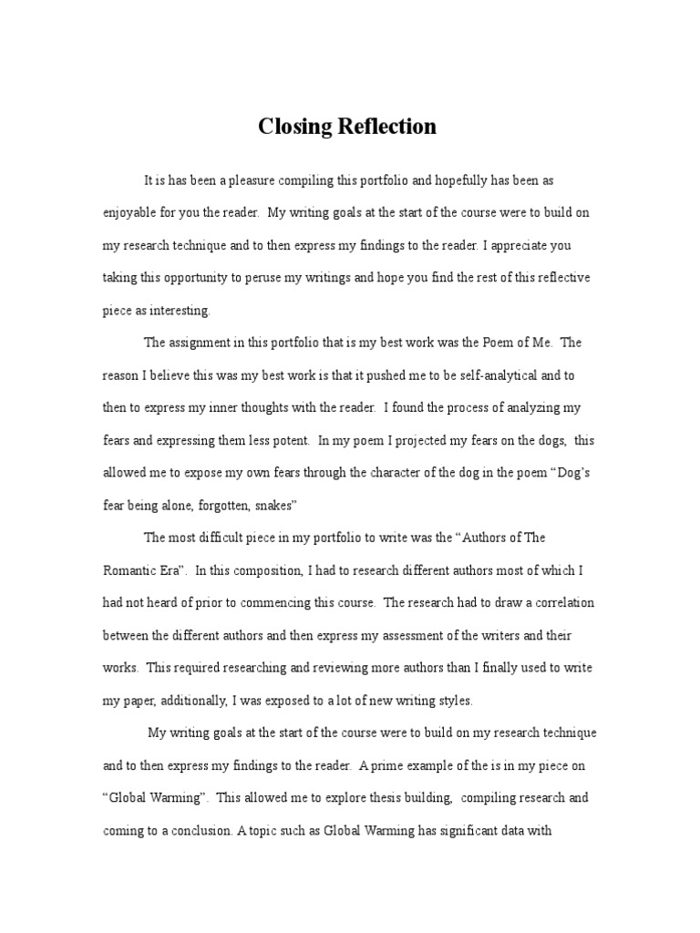 Closing Reflection | PDF | Cognition | Psychological Concepts