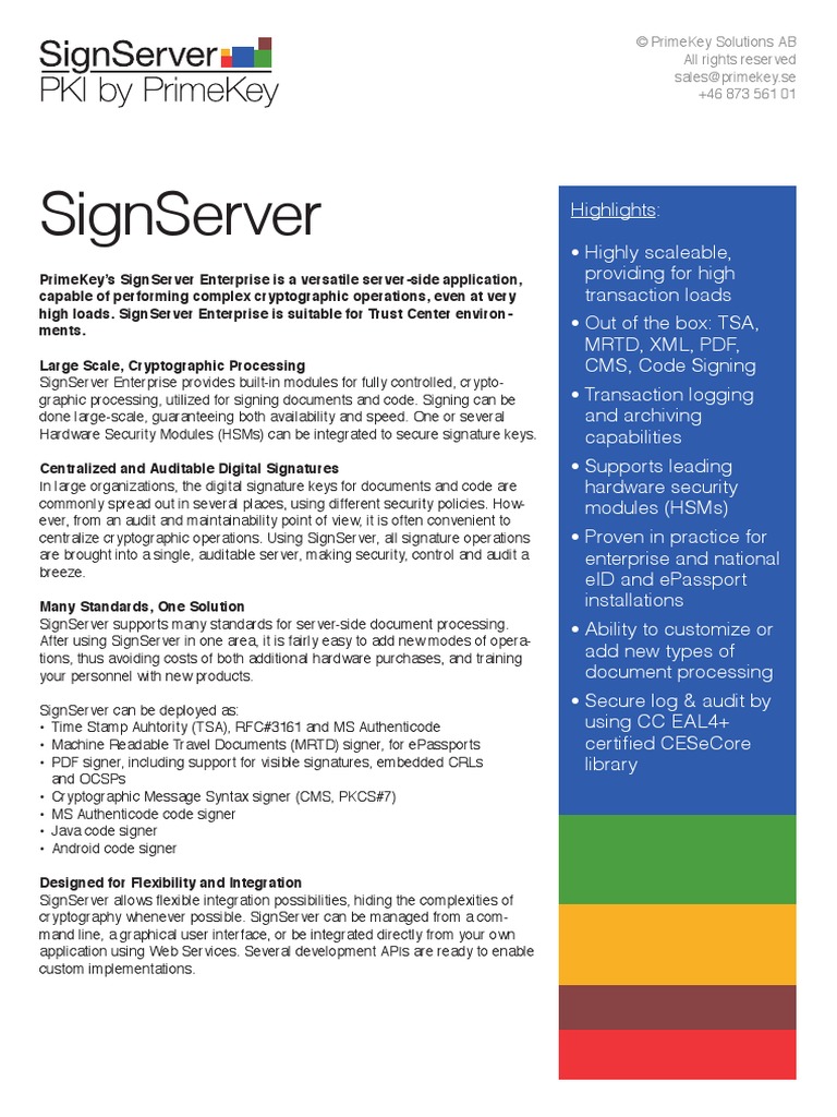 PrimeKey SignServer Enterprise 11 | PDF | Cryptography | Secure ...