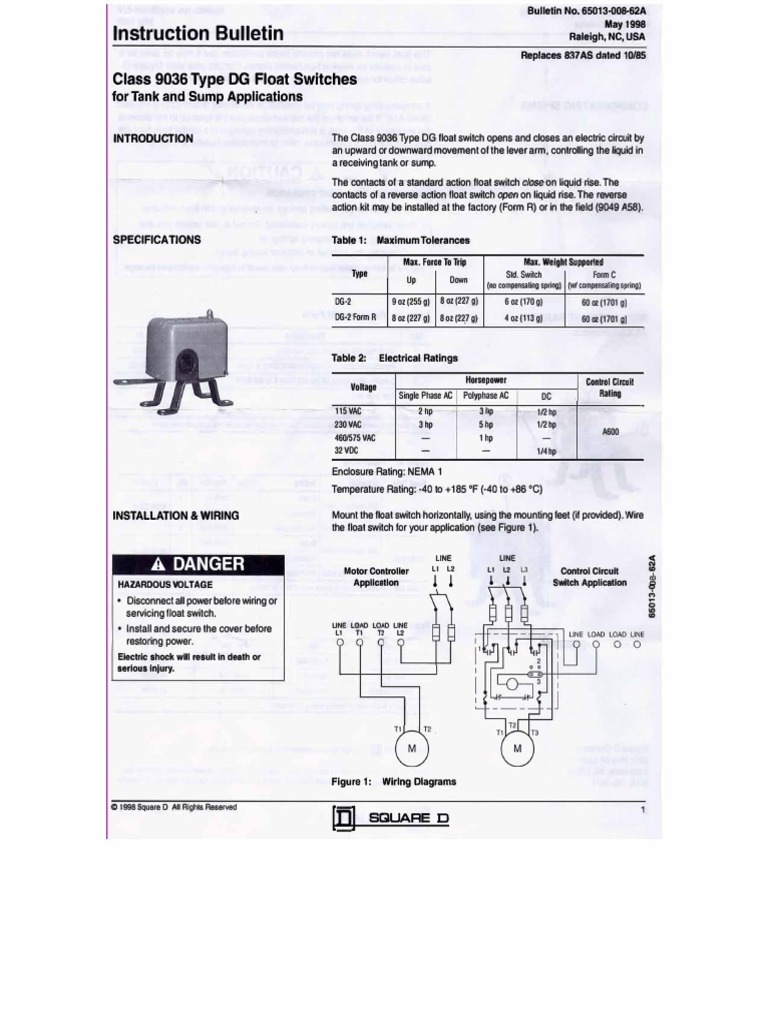 Hoja Tecnica Control de Nivel | PDF | Switch | Alternating Current