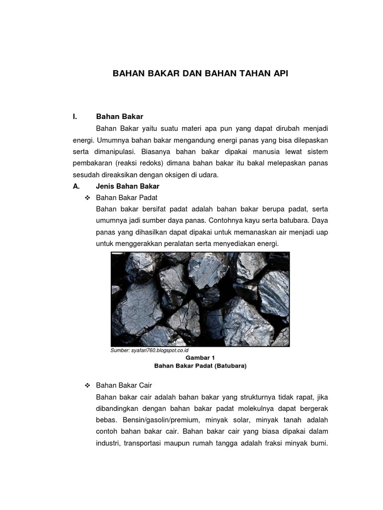 Bahan Bakar Dan Bahan Tahan API | PDF
