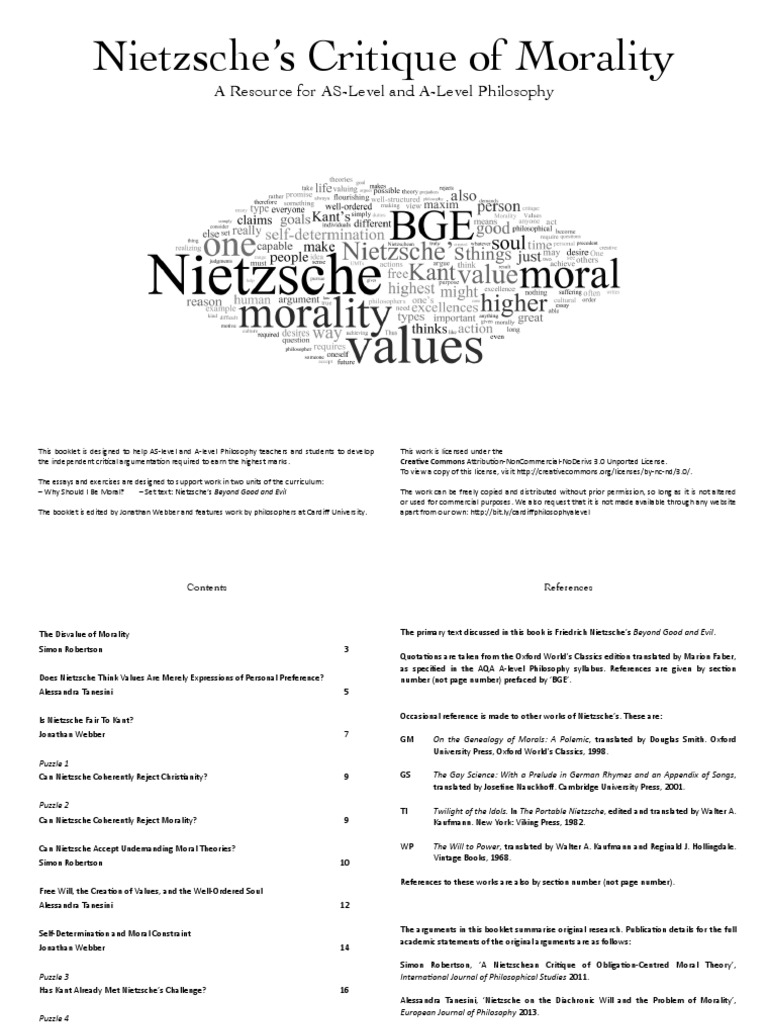 Nietzsche S Critique of Morality | PDF | Immanuel Kant | Friedrich ...