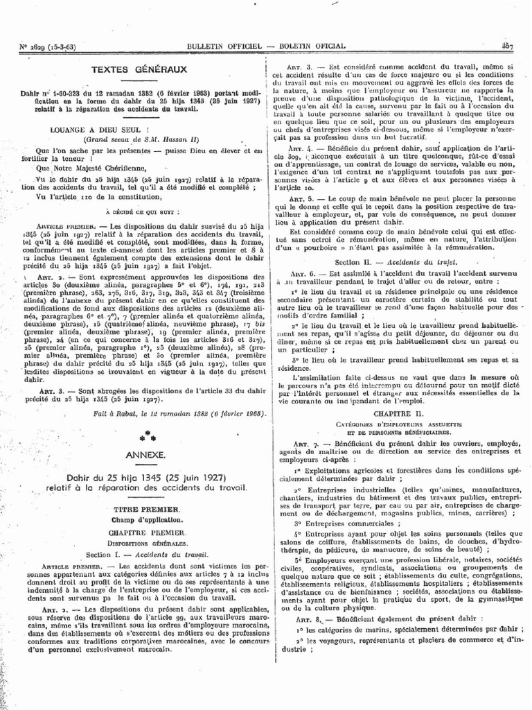 Dahir N 1 60 223 | PDF