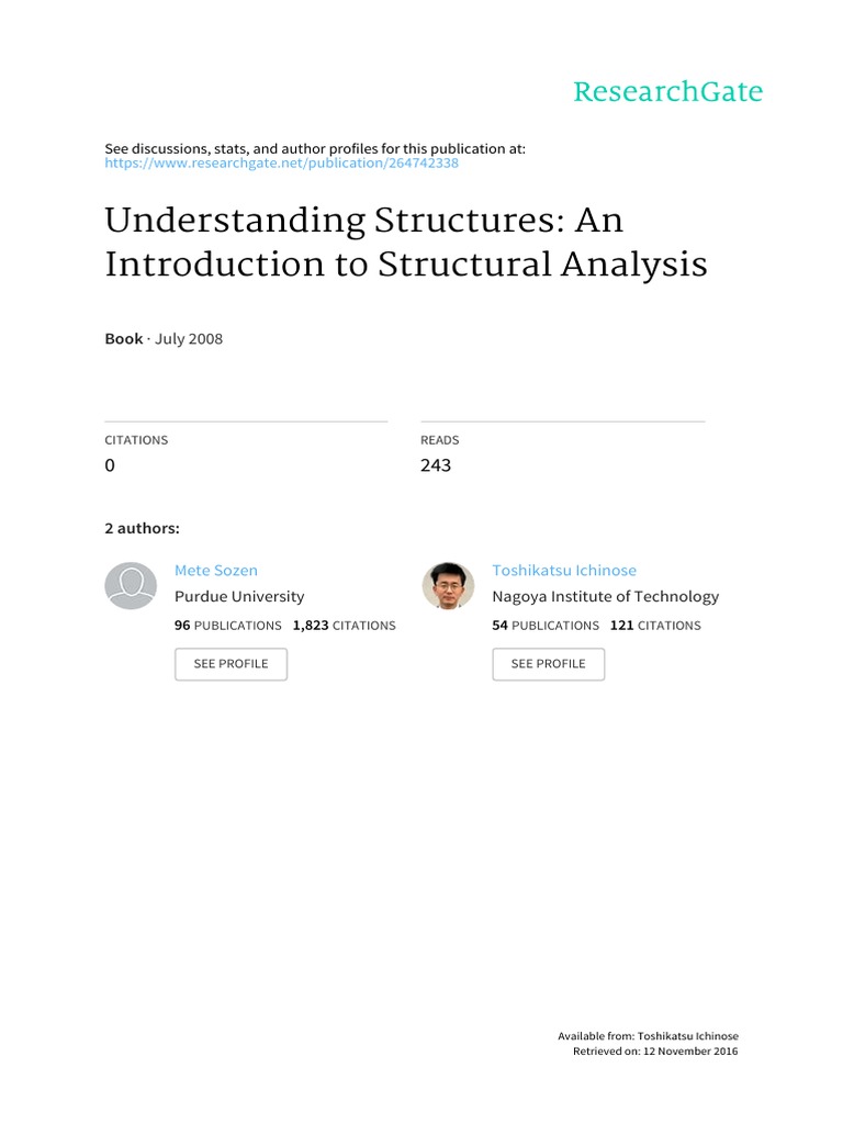 Understanding Structures, Preface PDF | PDF | Understanding | Structural Analysis