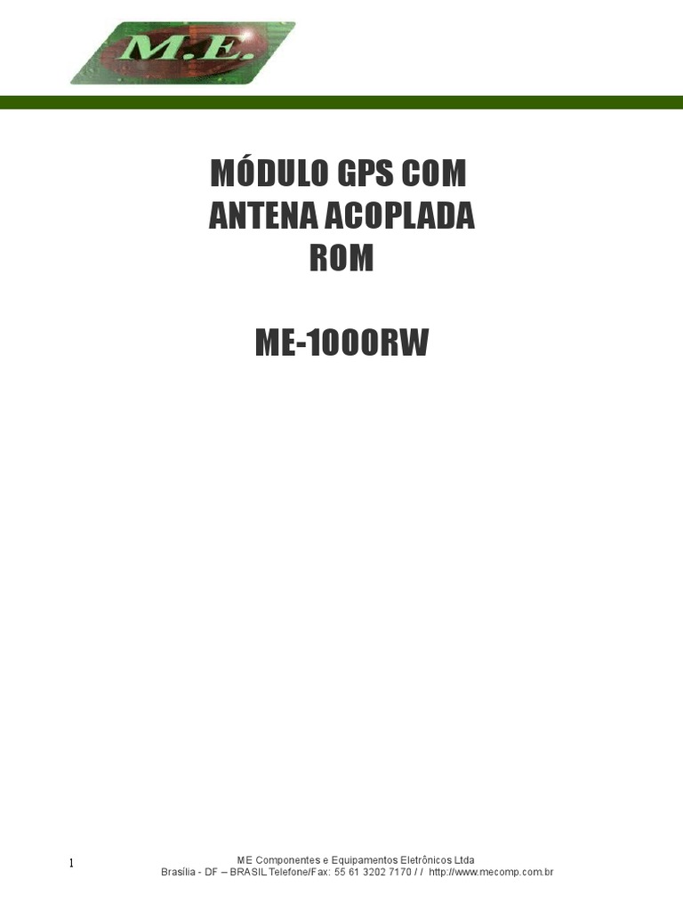 Módulo GPS ME-1000RW: Manual de Uso | PDF | Sistema de Posicionamento ...