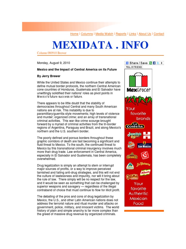 Mexico's Future Amid Central American Instability | PDF | Honduras ...