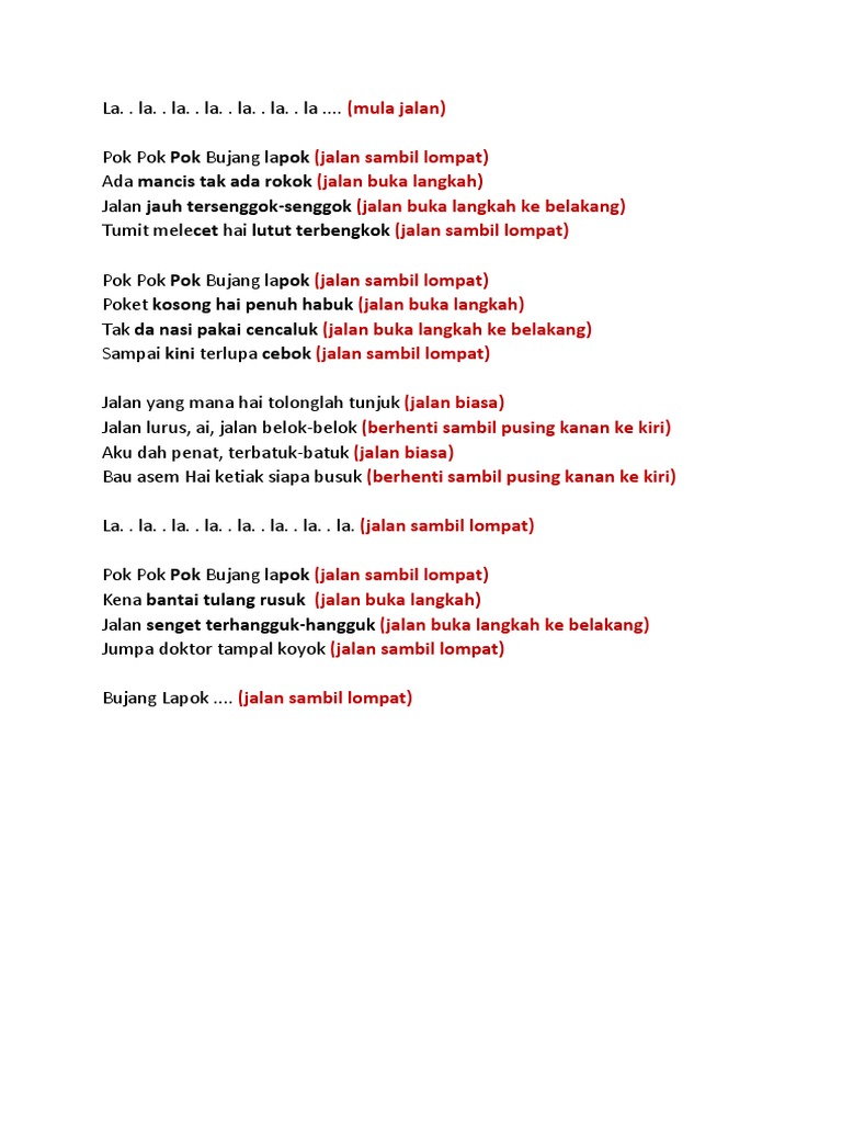 Lirik Lagu Bujang Lapok | PDF