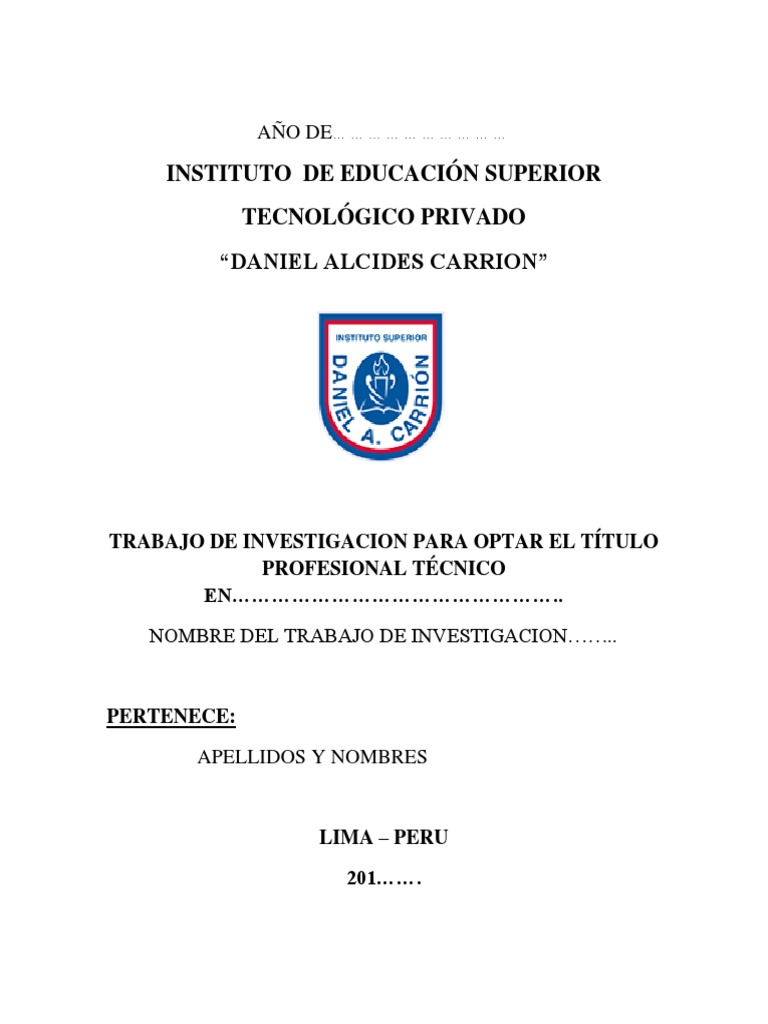 Caratula y Estructura Del Informe v.1 1425 0 | PDF