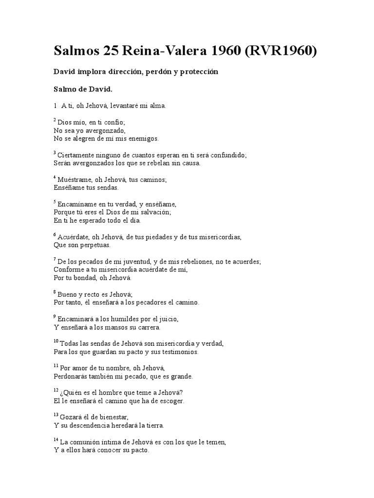 Salmos 25 - RVR1960 | PDF | Pecado | Teología
