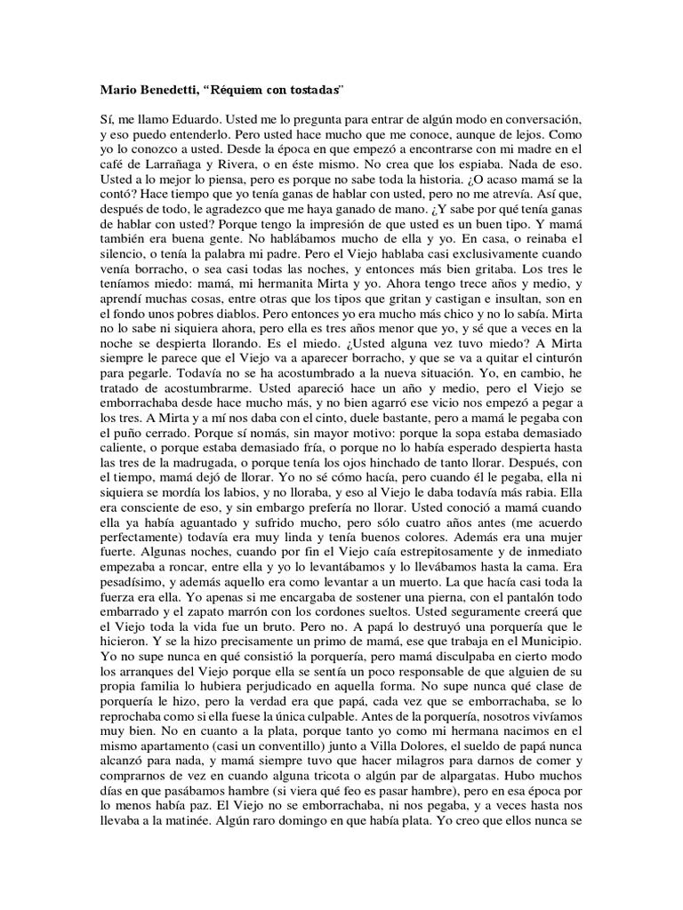 Requiem Con Tostadas - Mario Benedetti | PDF | Verdad