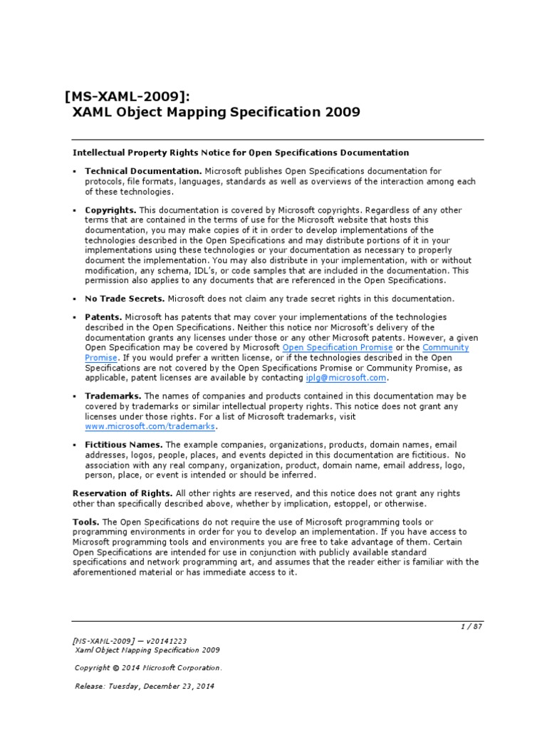 MS Xaml 2009 | PDF | Xml Schema | Extensible Application Markup Language