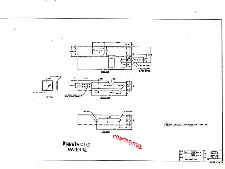 Ingram MAC10 Upper Receiver Blueprint PDF | PDF