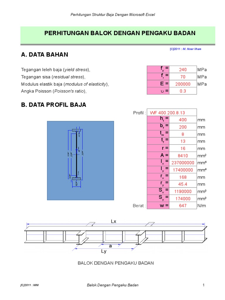 Perhitungan Balok Baja | PDF