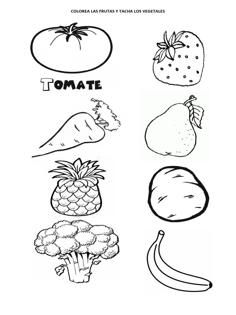 Colorea Las Frutas y Tacha Los Vegetales | PDF