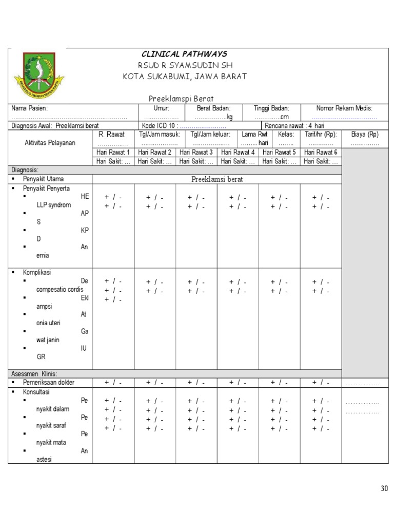 Format Clinical Pathways 6 Hari Peb | PDF