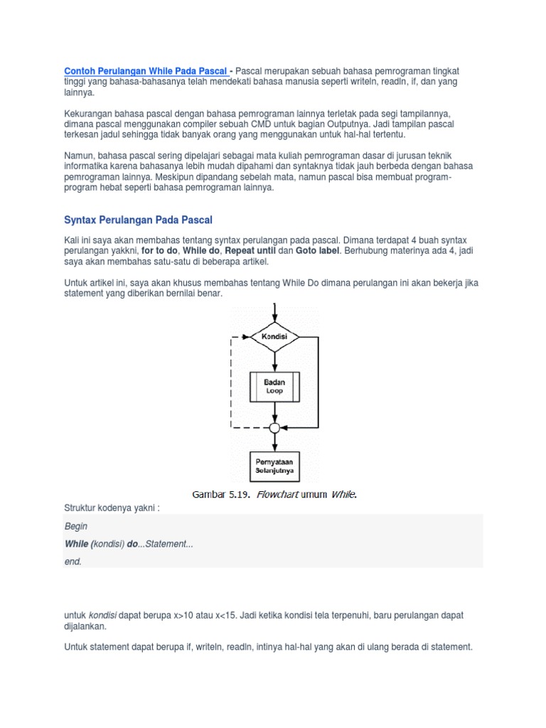While Loop di Pascal | PDF