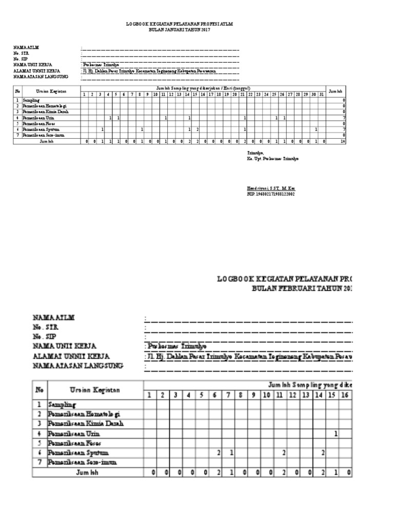Logbook ATLM | PDF