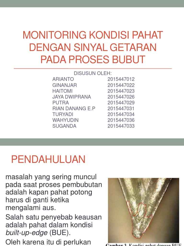 Tugas Getaran Mekanis Monitoring Kondisi Pahat Dengan Sinyal Getaran ... Tugas Getaran Mekanis Monitoring Kondisi Pahat Dengan Sinyal Getaran ...