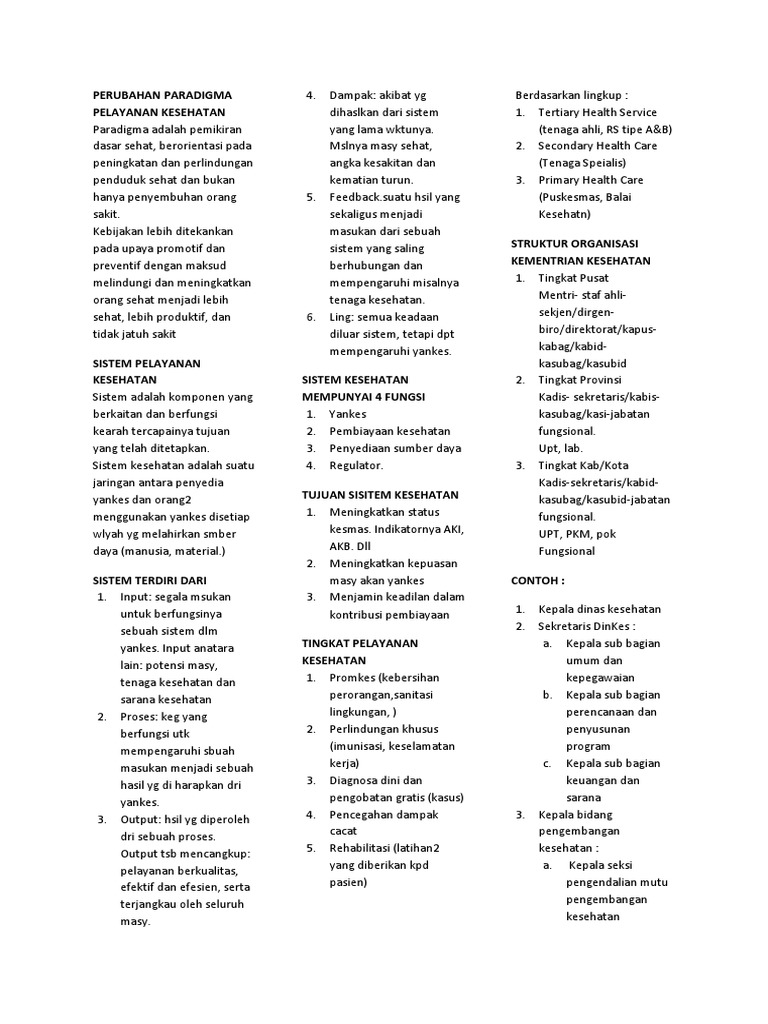 Perubahan Paradigma Pelayanan Kesehatan | PDF