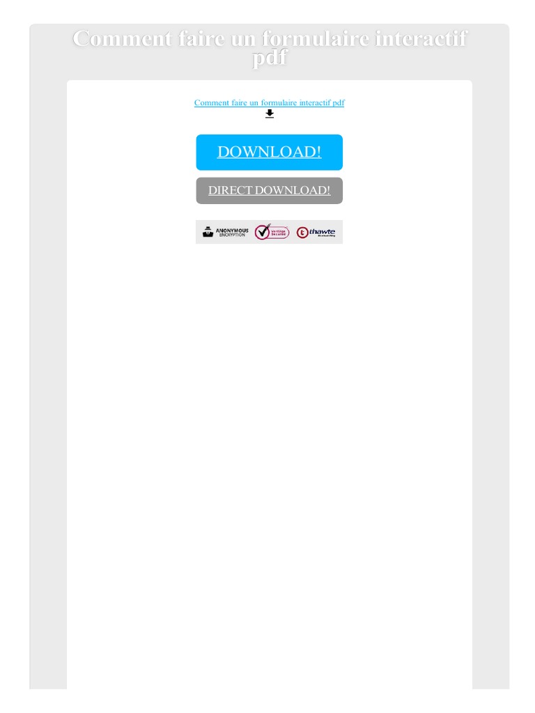 Comment Faire Un Formulaire Interactif PDF | PDF | Portable Document ...