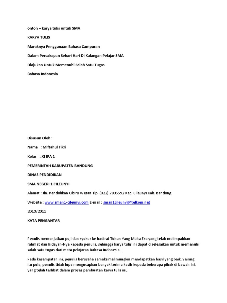 Contoh Kti Sma | PDF