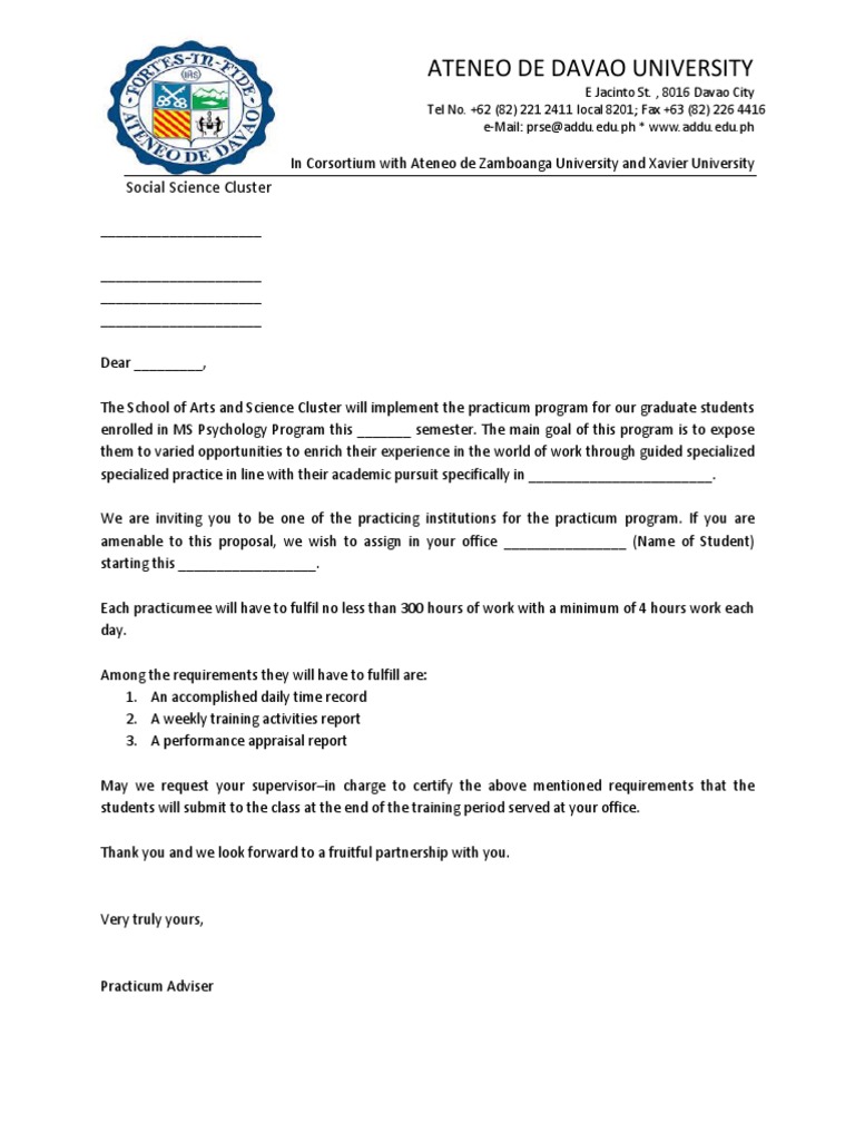 Letter ADDU | PDF
