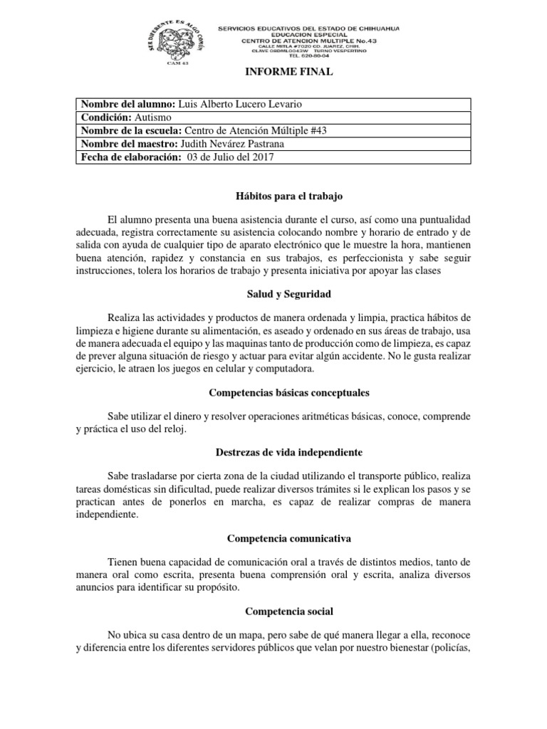 Informe Final Ejemplo | PDF | Bienestar | Moralidad