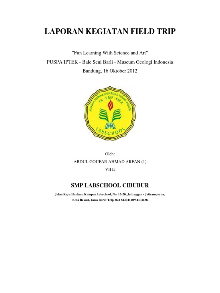 LAPORAN KEGIATAN FIELD TRIP Fun Learning | PDF