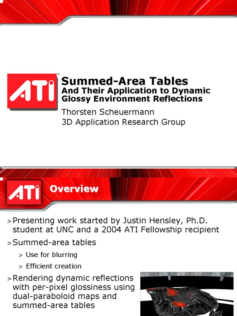 Summed Area Tables | PDF | Texture Mapping | Shader