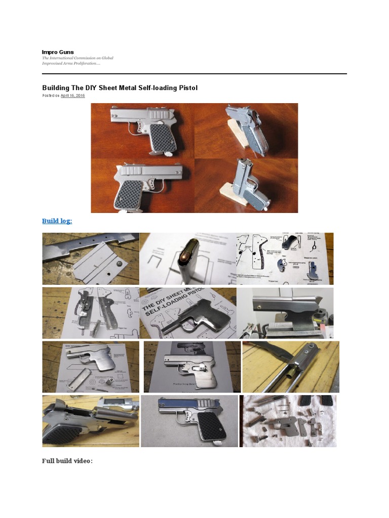 The DIY Sheet Metal Self-Loading Pistol PDF | PDF