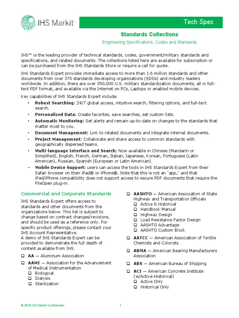 IHS Markit Standards Collections Document | PDF | Metals | Natural Gas
