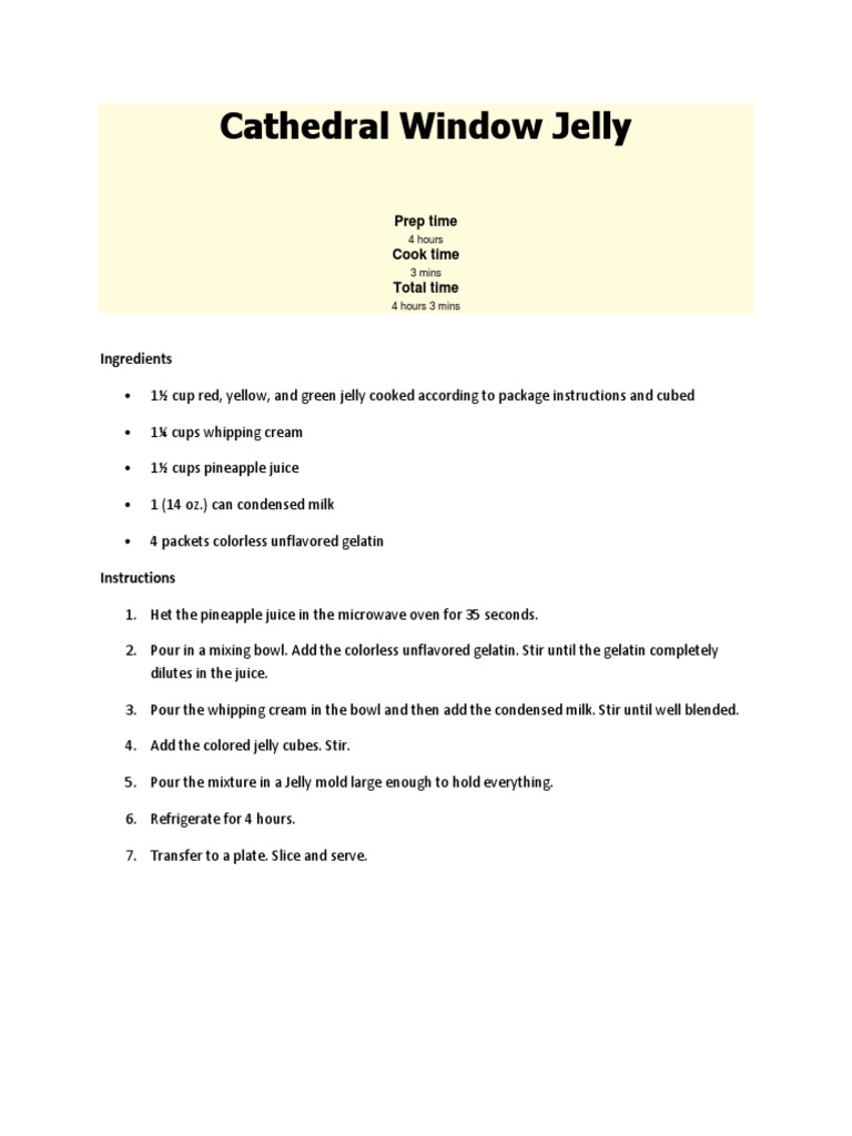 Cathedral Window Jelly | PDF