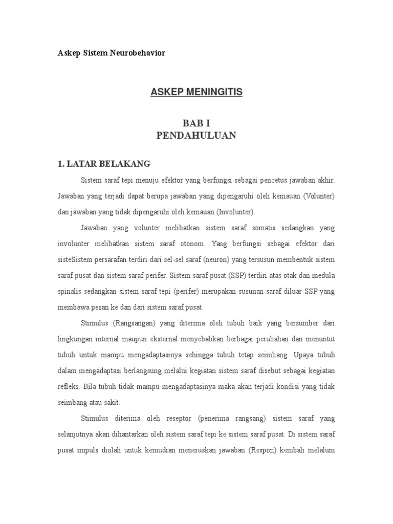 Askep Sistem Neurobehavior | PDF