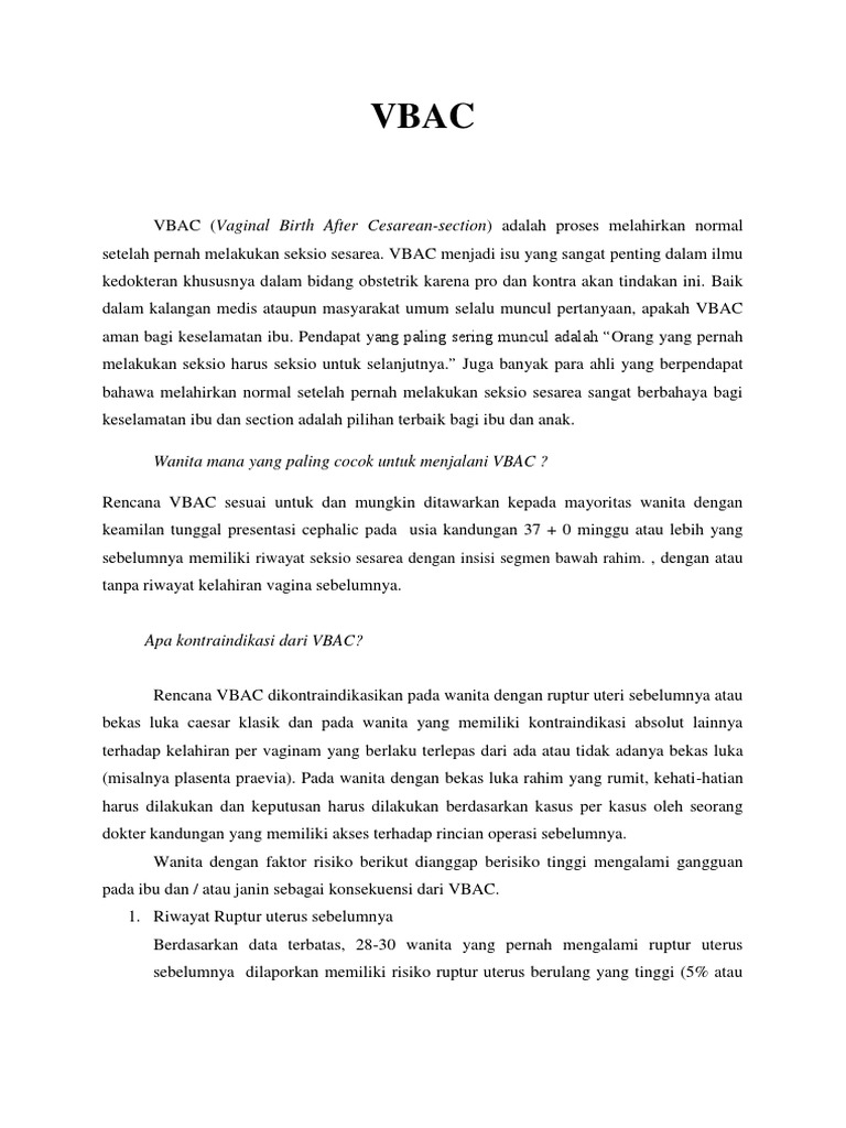 VBAC | PDF | Pengembangan Diri | Sains & Matematika